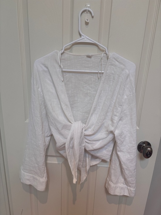 Primark | Tops | Primark White Tiefront Top | Poshmark